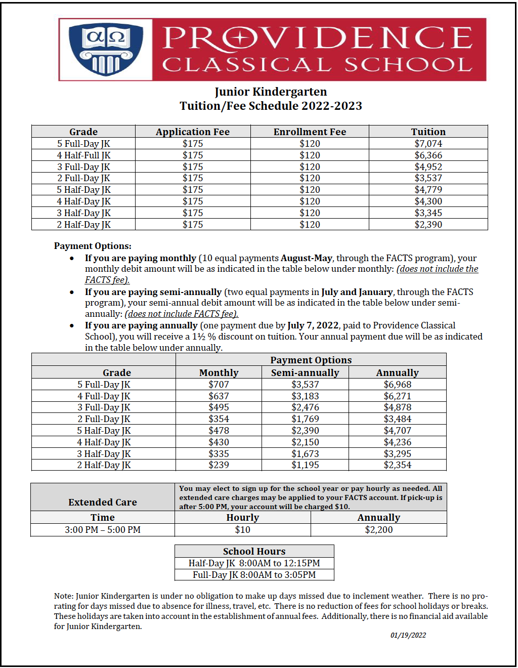 Tuition & Fees - Providence Classical School